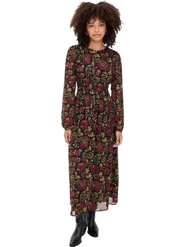Hill House Home The Rosely Maxi Dress - Palampore Floral/black