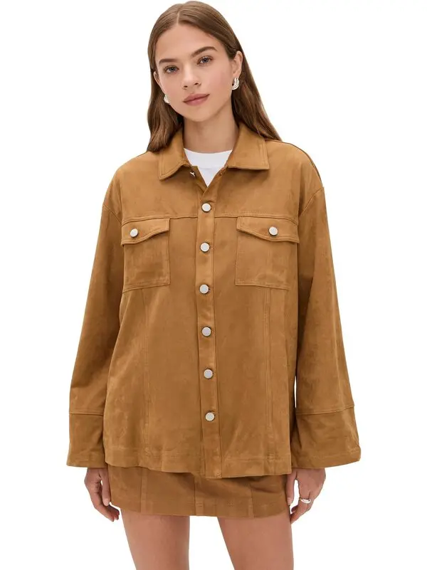 SEVEN WONDERS Monah Faux Suede Jacket - Ochre
