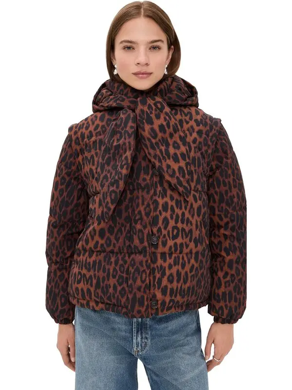 DAMSON MADDER Print Puffer Jacket - Leopard