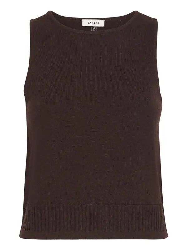 Sandro Wool-cashmere Tank Top - Brown