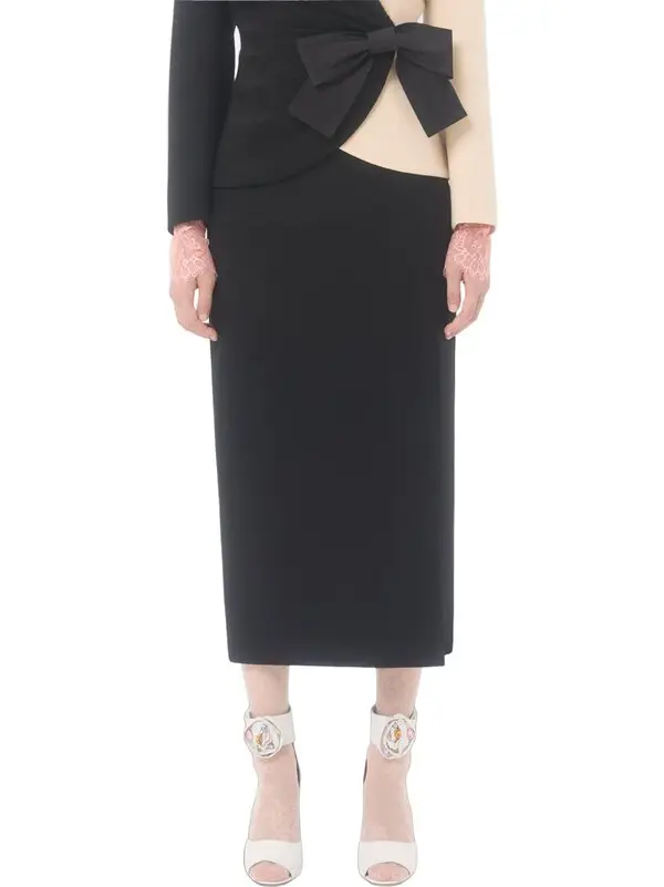 Valentino Garavani Virgin Wool Midi Skirt - Black