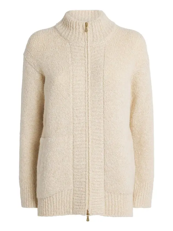 Eleventy Wool-blend Knitted Jacket - Beige