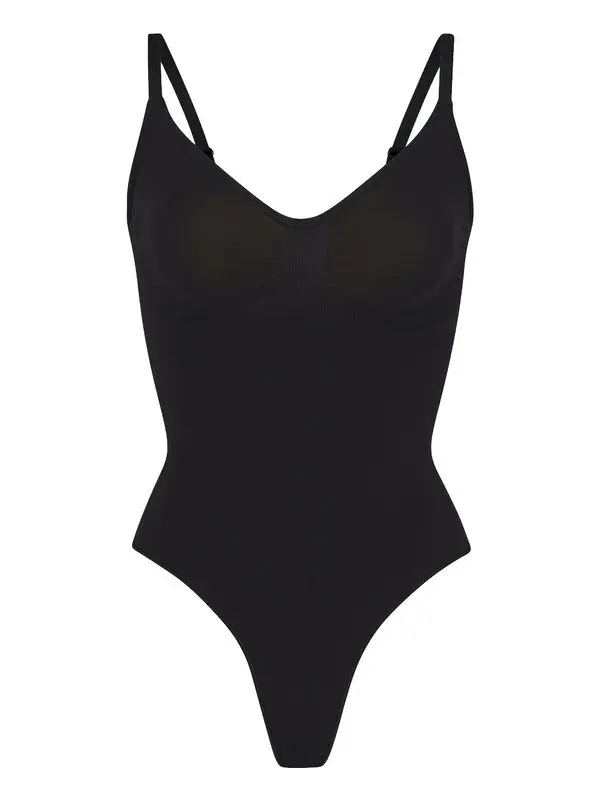 SKIMS Seamless Sculpt Thong Bodysuit - Black