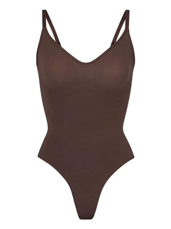 SKIMS Seamless Sculpt Thong Bodysuit - Brown