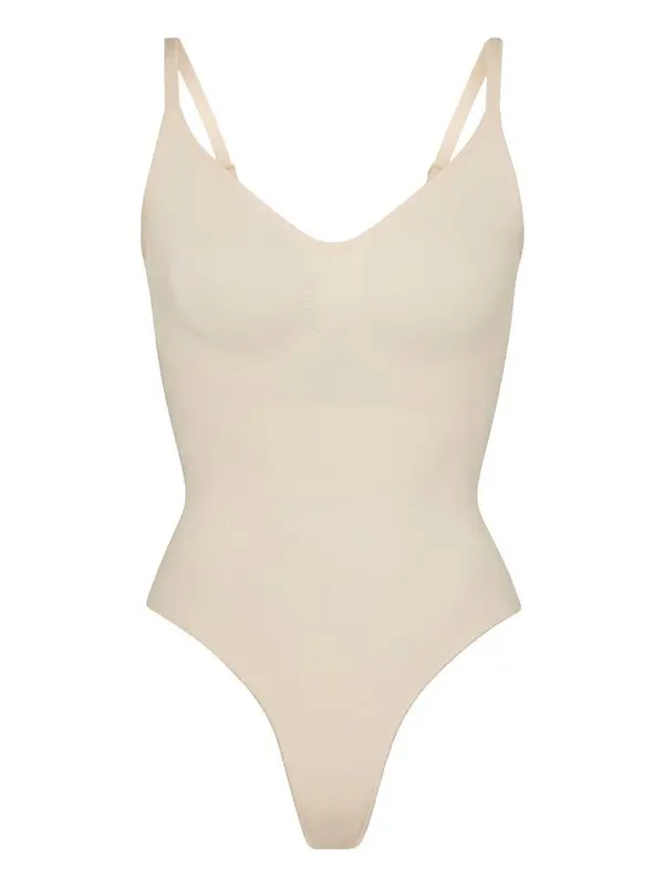 SKIMS Seamless Sculpt Thong Bodysuit - Cream