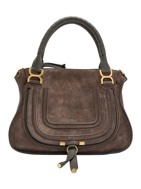 Chloé Marcie Small Saddle Bag - Grey