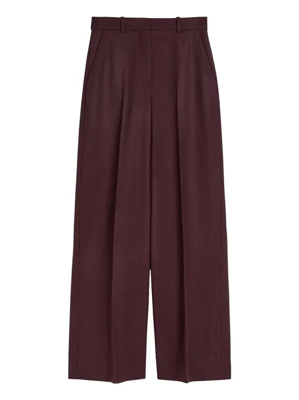 JOSEPH Alana Wide-leg Trousers - Plum