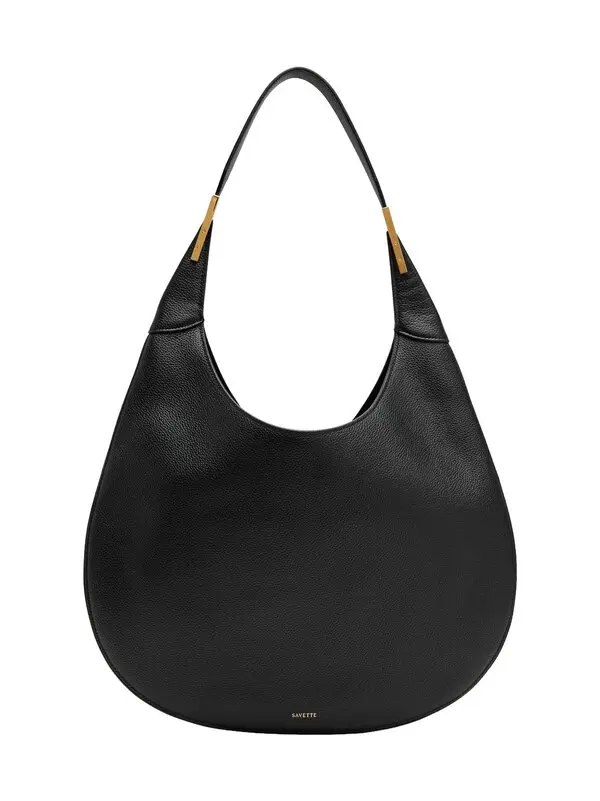 Savette Florence Leather Hobo Bag - Black