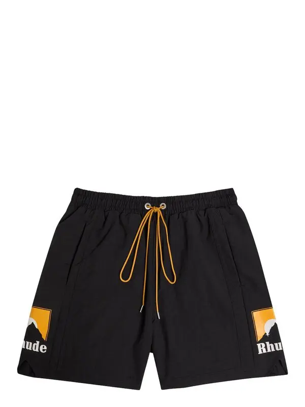 Rhude Printed Shell Shorts - Black