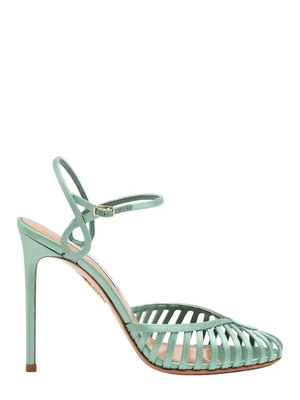 AQUAZZURA Sweet Surrender 105 Satin Pumps - Green