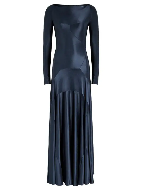 Rabanne Satin-jersey Maxi Dress - Navy