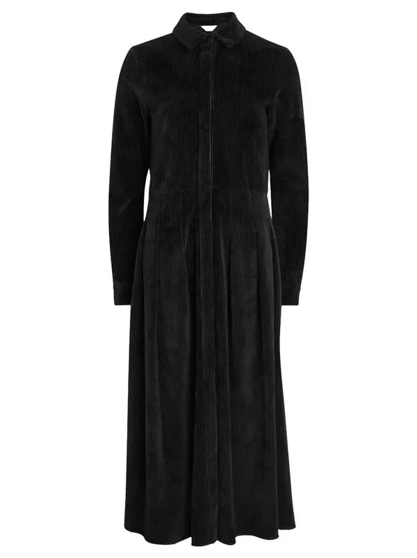 Max Mara Corduroy Midi Shirt Dress - Black