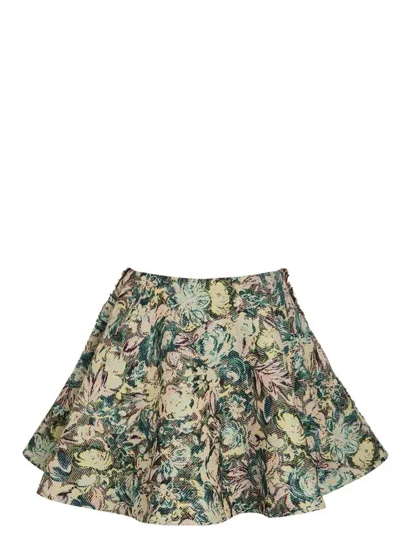 GANNI Tapestry Patterned Jacquard Woven Mini Circle Skirt - Multicoloured