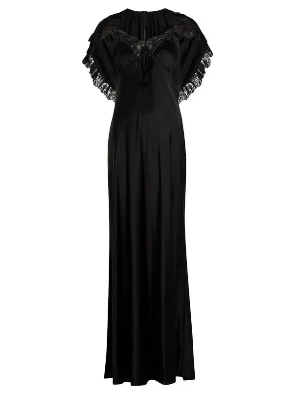 Chloé Cape-effect Silk Gown - Black