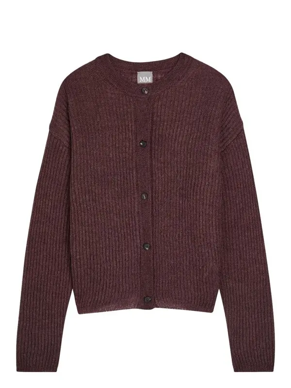 Max Mara Meandro Ribbed Open-knit Cardigan - Burgundy