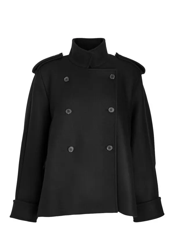 Khaite Dean Double-breasted Wool-blend Coat - Black