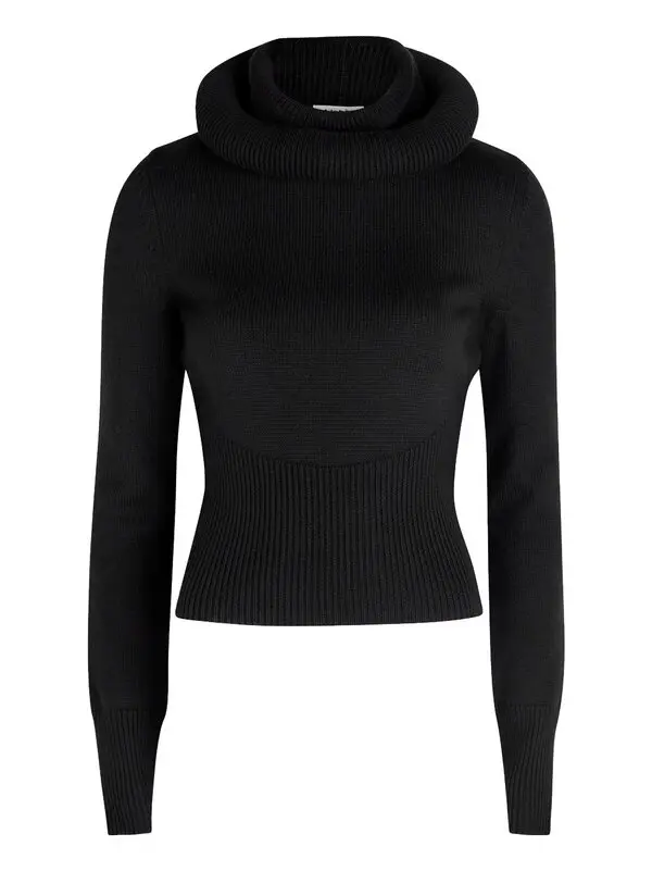Alaïa Hooded Wool-knit Jumper - Black