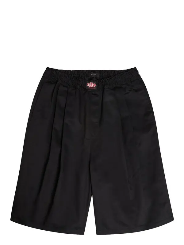 WILLY CHAVARRIA Canvas Pleated Shorts - Black