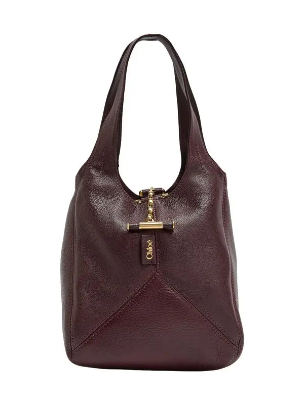 Chloé Balloon Grained Leather Hobo Bag - Burgundy