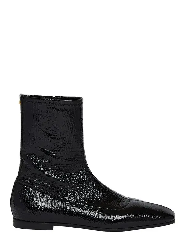 Valentino Garavani Glovely Patent Ankle Boots - Black