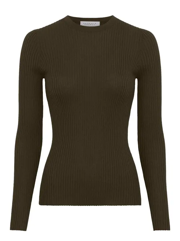 Gabriela Hearst Browning Knit Sweater Cashmere Silk - Olive
