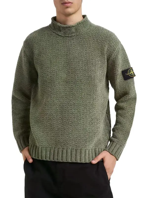 Stone Island 5100019 Textured Roll-neck Knitwear - Green