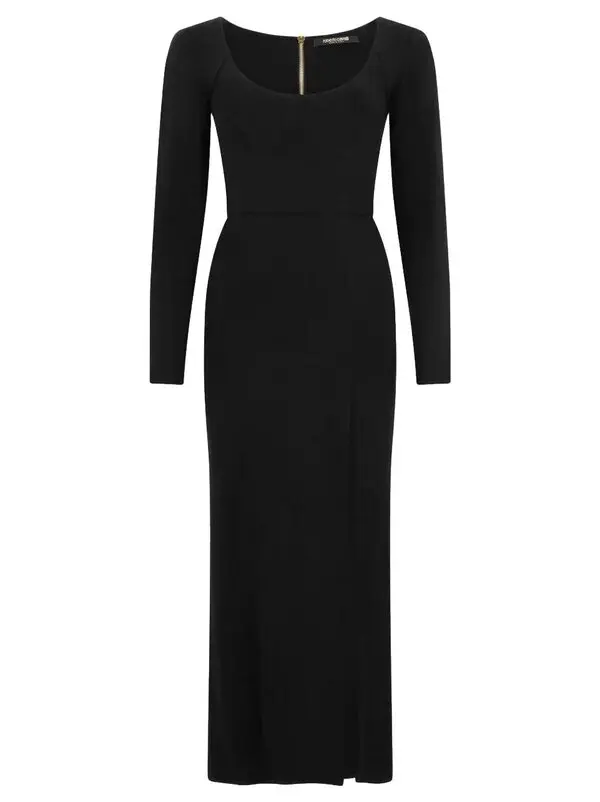 Roberto Cavalli Long-sleeve Slit Dress - Black
