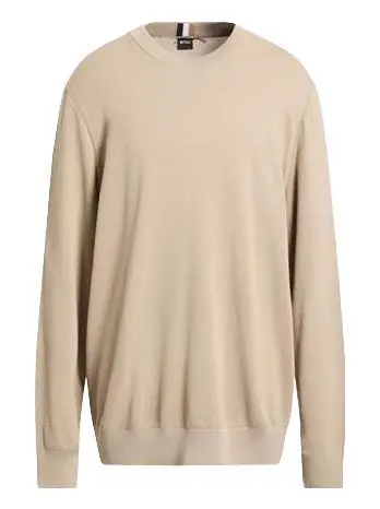 BOSS Sand Cotton Crewneck Sweater - Beige