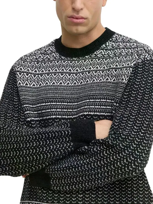 Armani Exchange Patterned Crew-neck Sweater - Black
