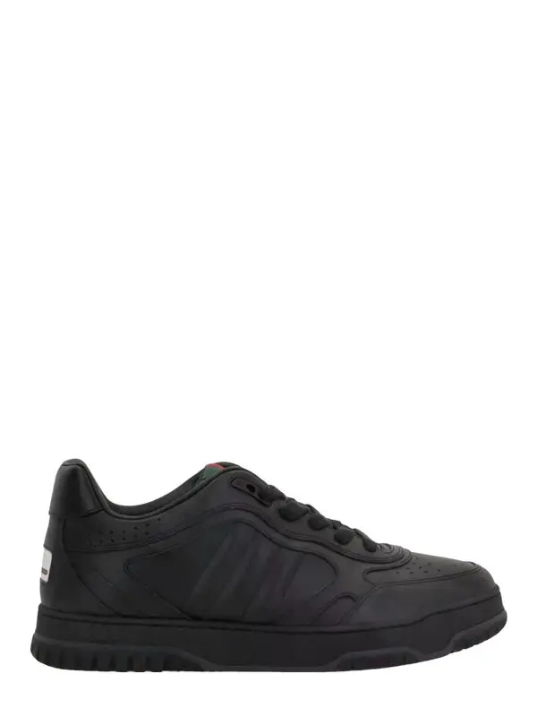 Gucci Leather Perforated Sneakers - Black