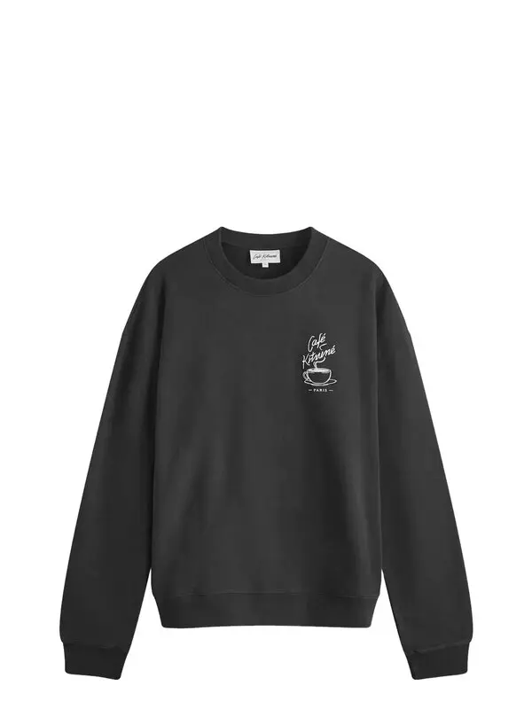 CAFÉ KITSUNÉ Crewneck Sweatshirt - Black