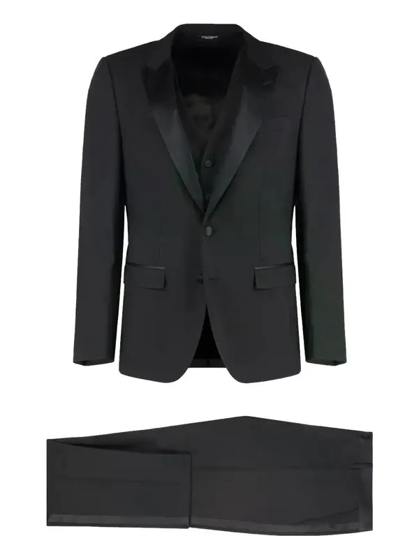 Dolce & Gabbana Satin-lapels Three-pieces Suit - Black