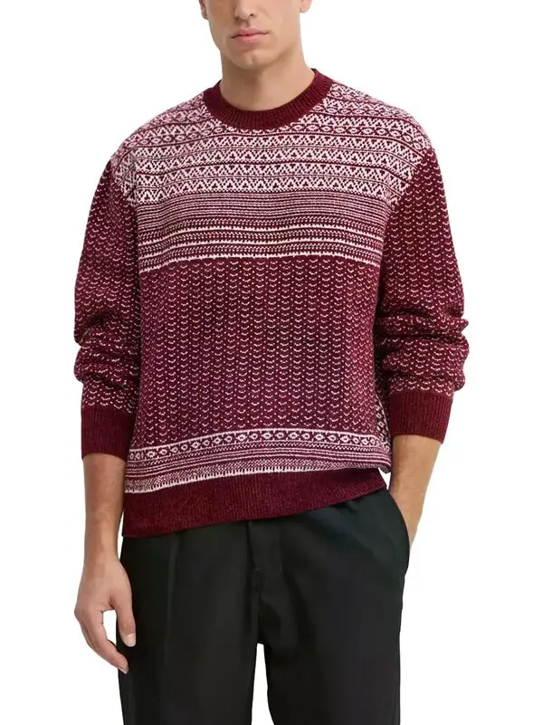 Armani Exchange Patterned Crew-neck Sweater - Red