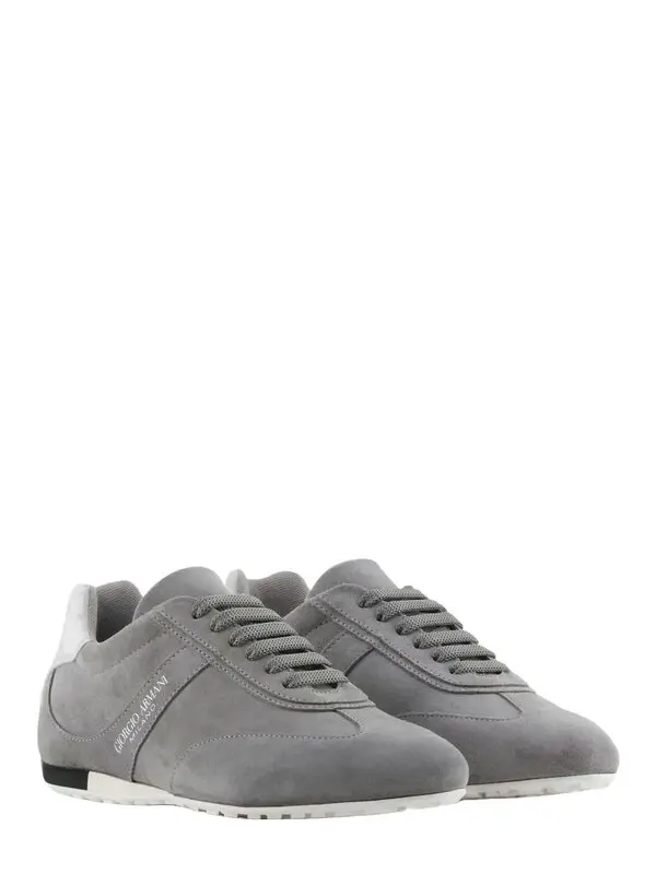 Giorgio Armani Lace-up Suede Sneakers - Grey