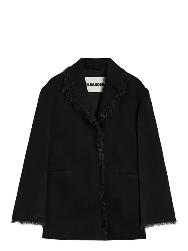 JIL SANDER Feather-trimmed Jacket - Black