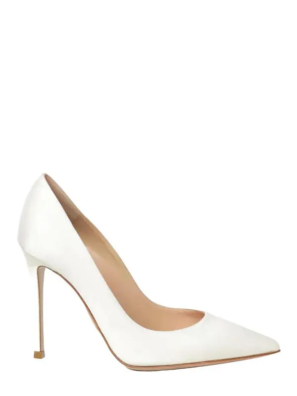 GIANVITO ROSSI 105mm Leather Heeled Pumps - White