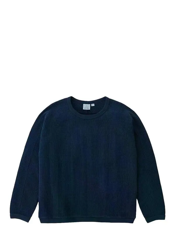 Gramicci Waffle Knit Crew-neck Sweater - Blue