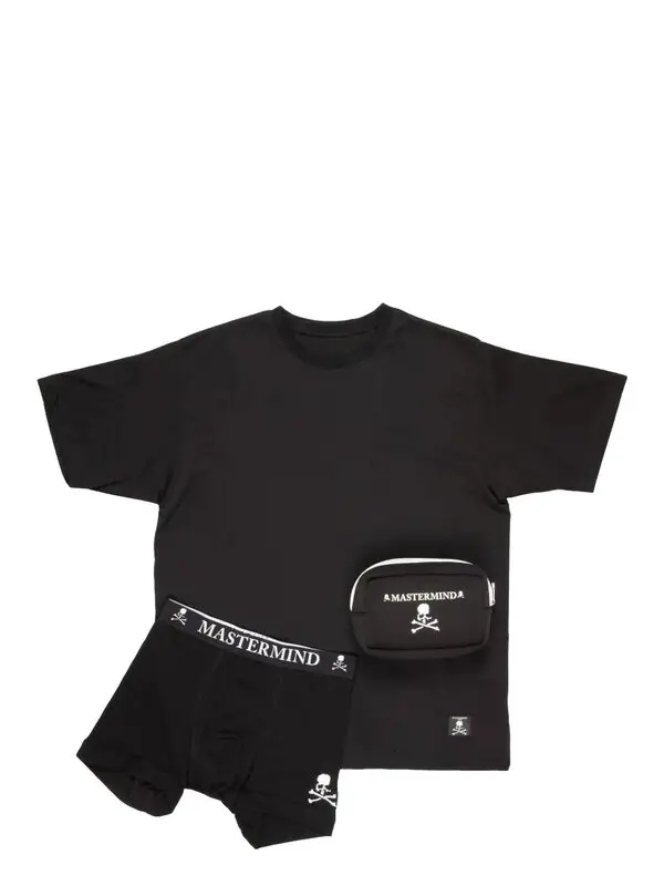 MASTERMIND WORLD Skull Motif T-shirt Trunks Set - Black