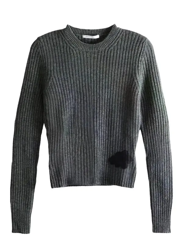 Cecilie Bahnsen Ribbed Appliqué Sweater - Grey