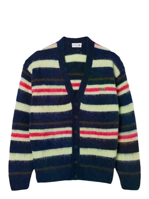 Lacoste Striped Cardigan - Blue