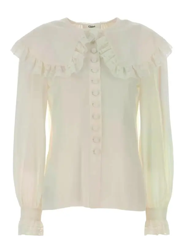Chloé Lace-trimmed Blouse - White