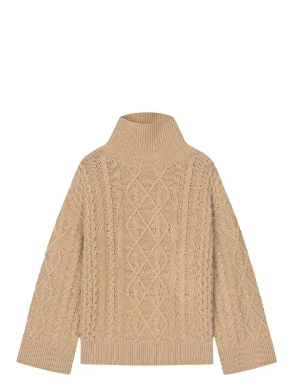 AERON Cable-knit Turtleneck Sweater - Neutrals