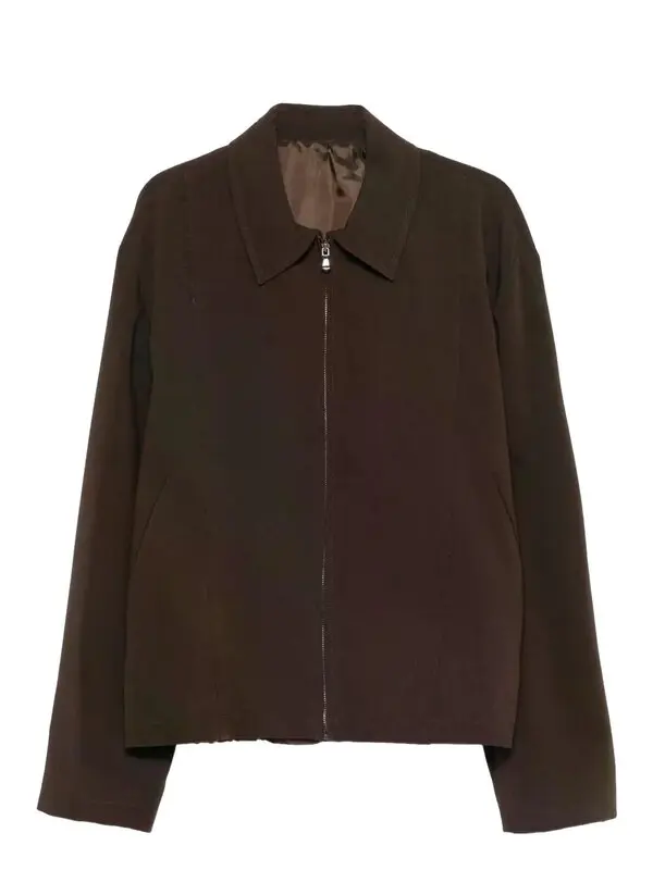 Imperial Zip-up Shirt Jacket - Brown
