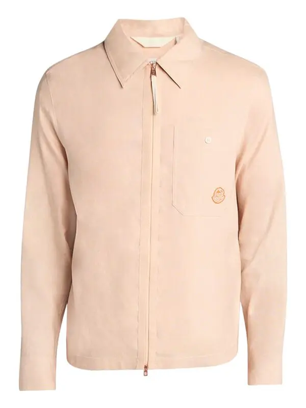 Moncler X Gilga Farm Donald Glover Linen-blend Full-zip Shirt Jacket - Pink