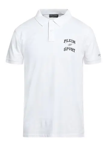 PLEIN SPORT Swim Polo Shirt Size Cotton, Elastane - White