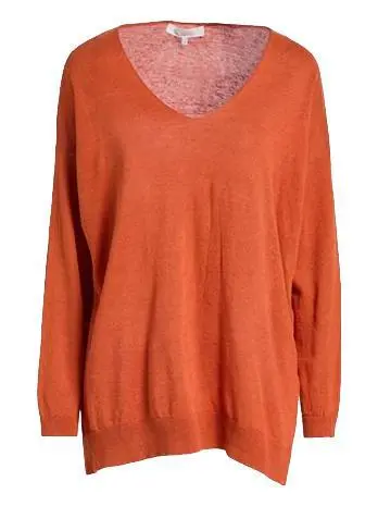 Antonelli Firenze Sweater In Linen And Cotton - Rust