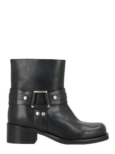 TWINSET Ankle Boots In Calfskin Leather - Black