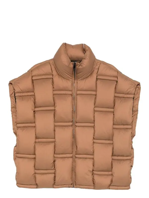 RAXXY Quilted Zip-up Vest - Beige