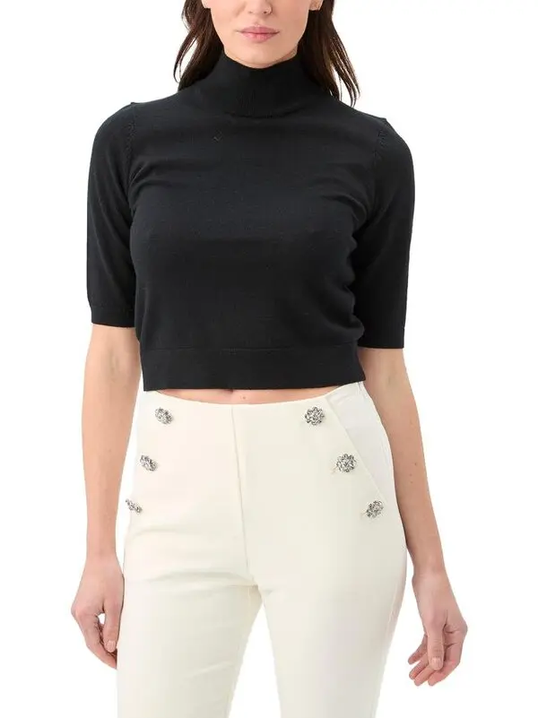 Trina Turk Mali Mock Neck Sweater - Black