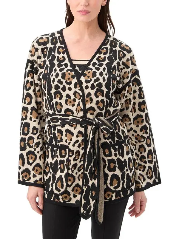 Trina Turk Wright Leopard Print Tie-front Cardigan - Multi
